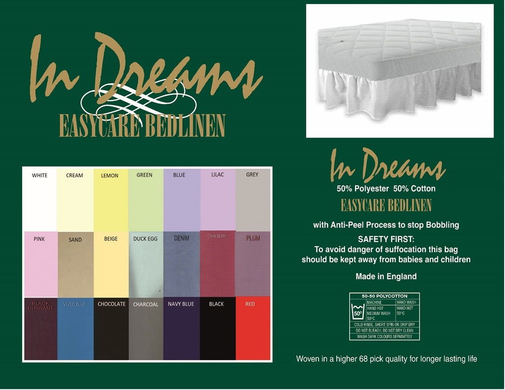 Base Valance Sheet 2'6" X 5'9" Bed 16" Frilled valance 50/50 polycotto ...